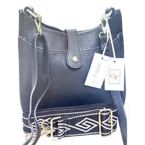 German Fuentes | Bags | German Fuentes Black Pebbled Leather Crossbody ...